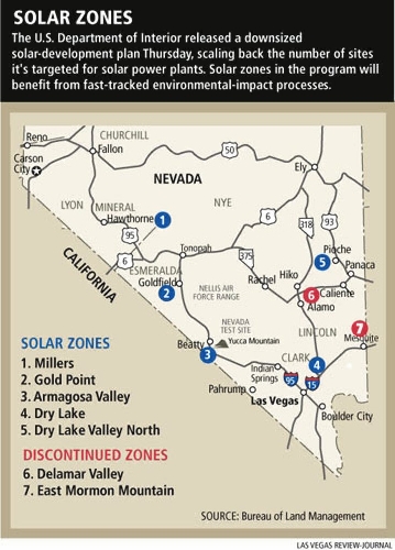 Officials identify five prime Nevada areas for solar projects | Las ...
