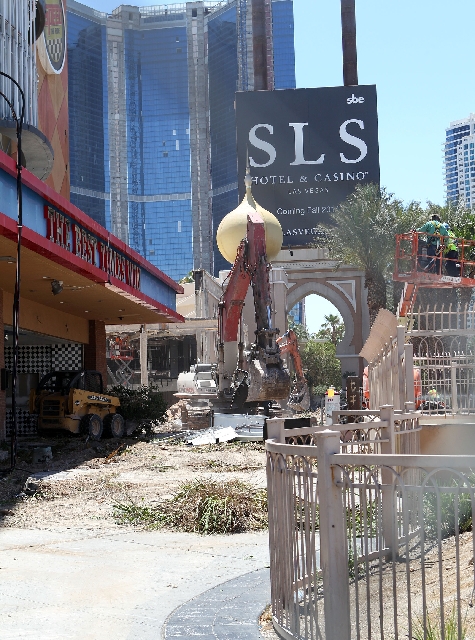 Former NASCAR Cafe demolished as part of Sahara renovation | Las Vegas Review-Journal