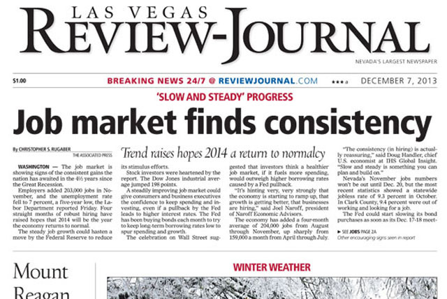 Review-Journal will be delivered late in some areas | Las Vegas Review ...