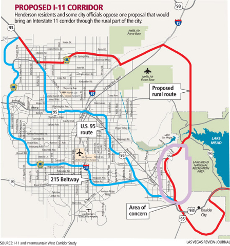 Proposed Interstate 11 route raises concerns in Henderson | Las Vegas ...