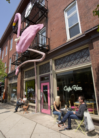 This undated photo provided by Visit Baltimore shows the giant pink ...