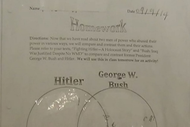 6th-grade teacher assigns Hitler, Bush comparison | Las Vegas Review ...