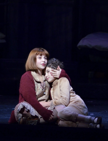 Issie Swickle, as Annie, left, and Lilly Mae Stewart, as Mollie ...