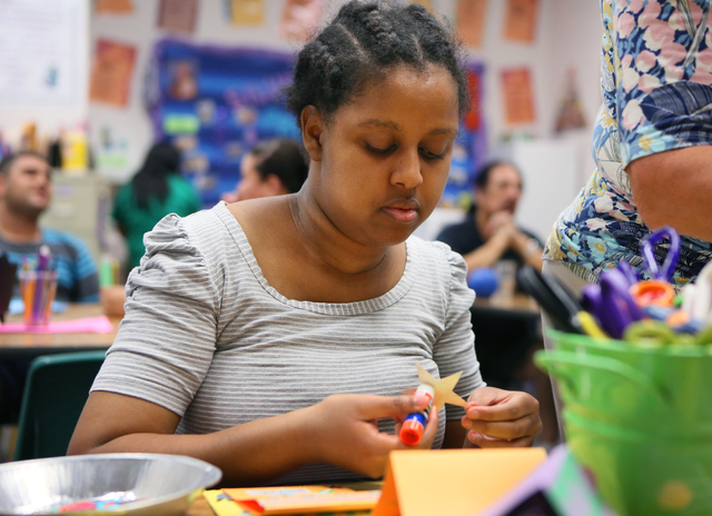 Students with autism participate in card-making process, garning skills ...