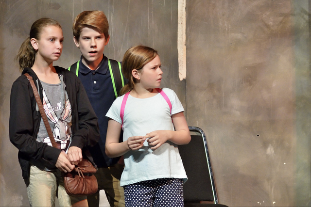 Leslie Burke (Sage Fernandez), left, Jesse Aarons (Zachary Krause) and ...