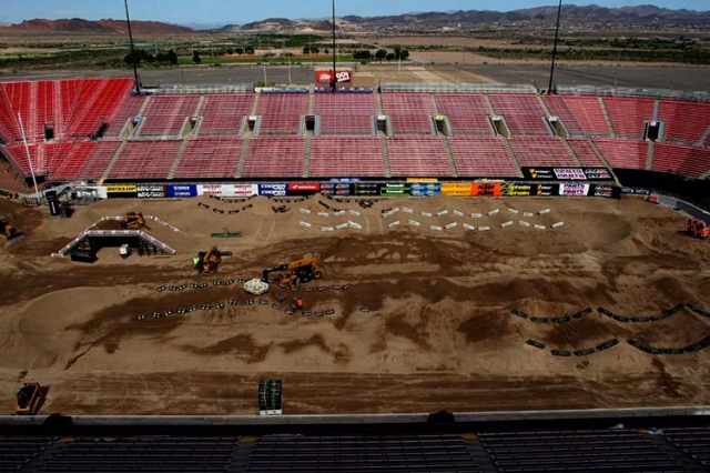 Watch Sam Boyd Stadium become a supercross track in under 2 minutes ...