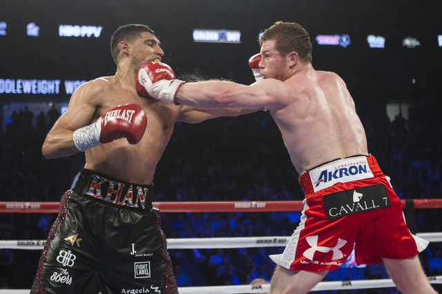 Canelo Alvarez christens T-Mobile Arena with KO of Amir Khan — VIDEO ...