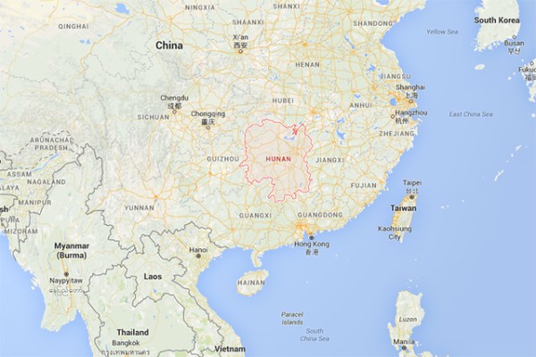 Hunan province in China. (Google Maps) | Las Vegas Review-Journal