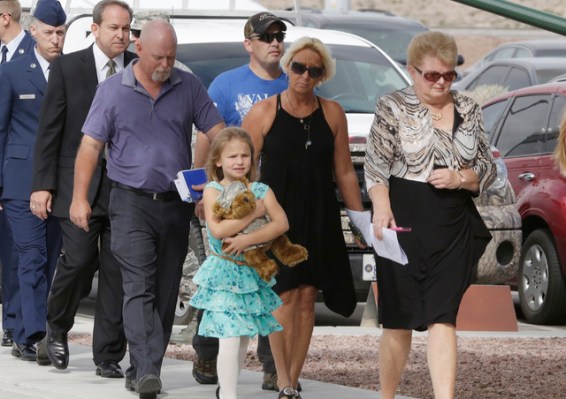 Father of fallen Senior Airman Michael Buras, John Buras, third left ...