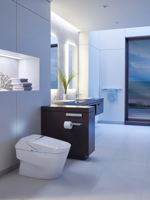 High-tech toilets include ambient lighting, music streaming capability ...
