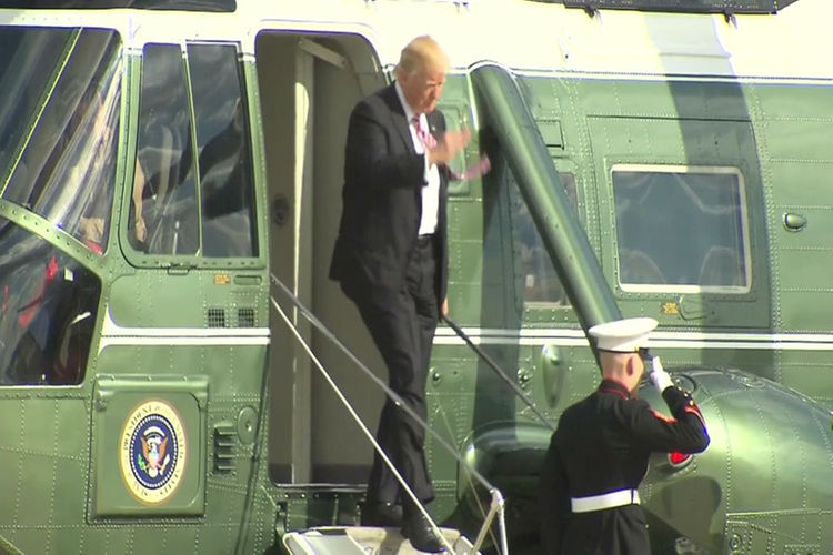 President Trump takes first flight aboard Air Force One | Politics and ...