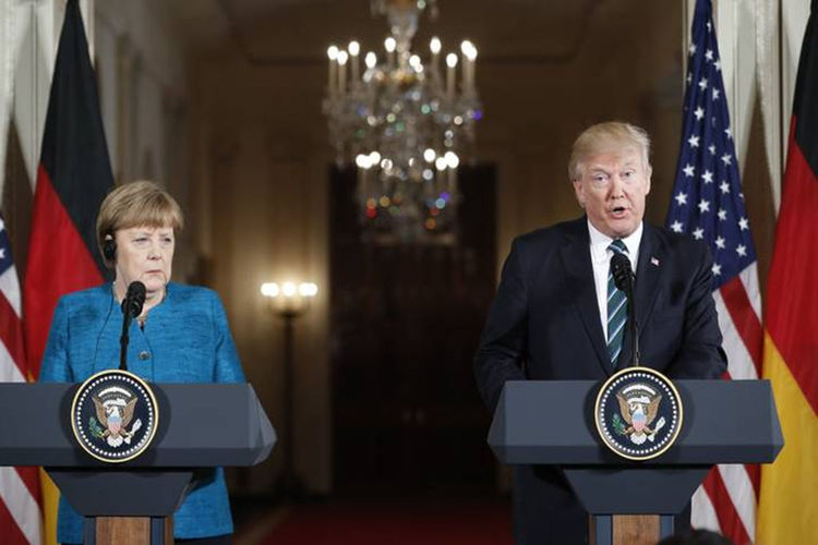 Trump welcomes Germany’s Merkel for White House visit | Politics and ...