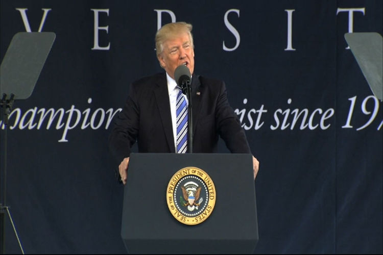 Trump gives first commencement address as President at Liberty ...