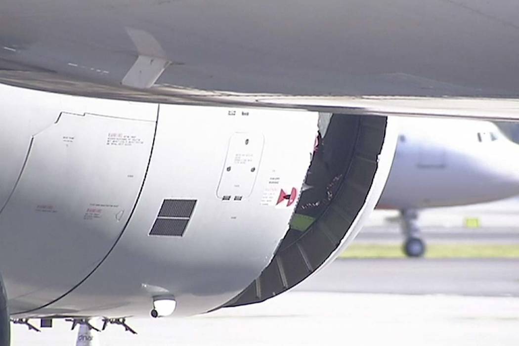 Plane lands safely in Sydney with hole in engine casing | Las Vegas ...