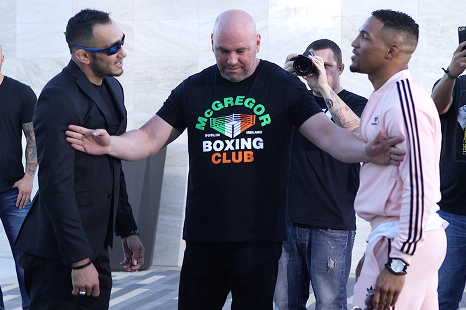 Heated staredown ensues between UFC 216’s Ferguson and Lee — VIDEO ...