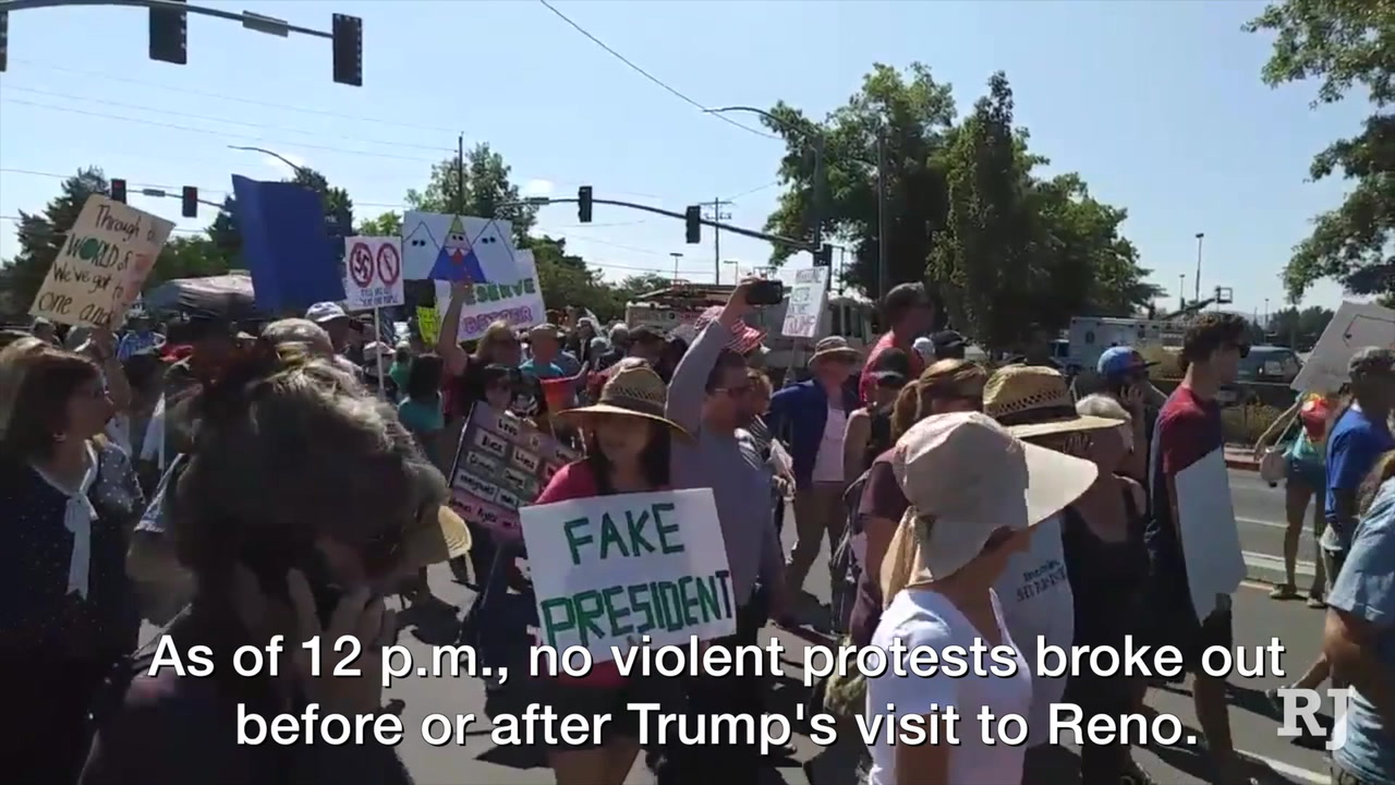 Protesters remain calm for Trump’s Reno visit | Nevada | News ...