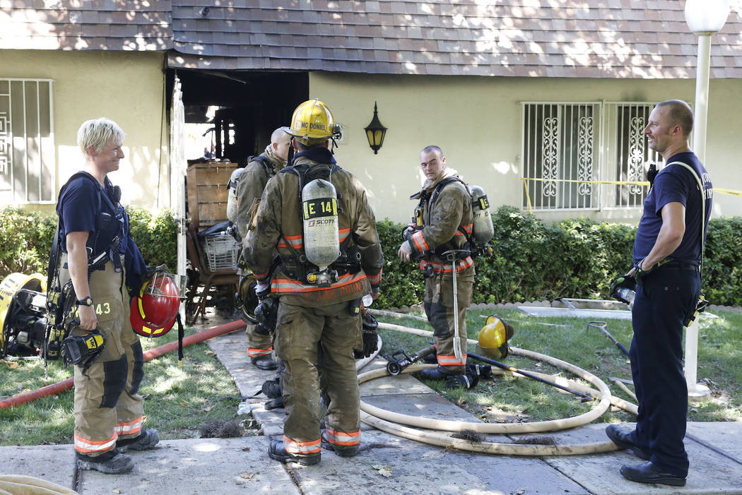 2 Clark County firefighters hospitalized after battling fire | Las ...