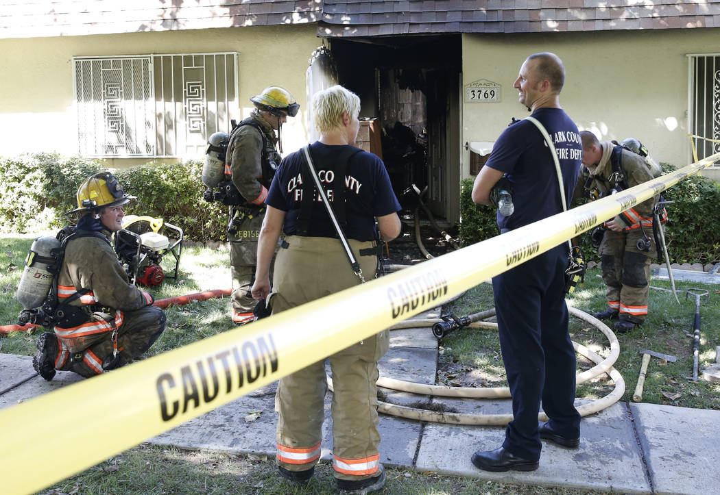 2 Clark County firefighters hospitalized after battling fire | Las ...