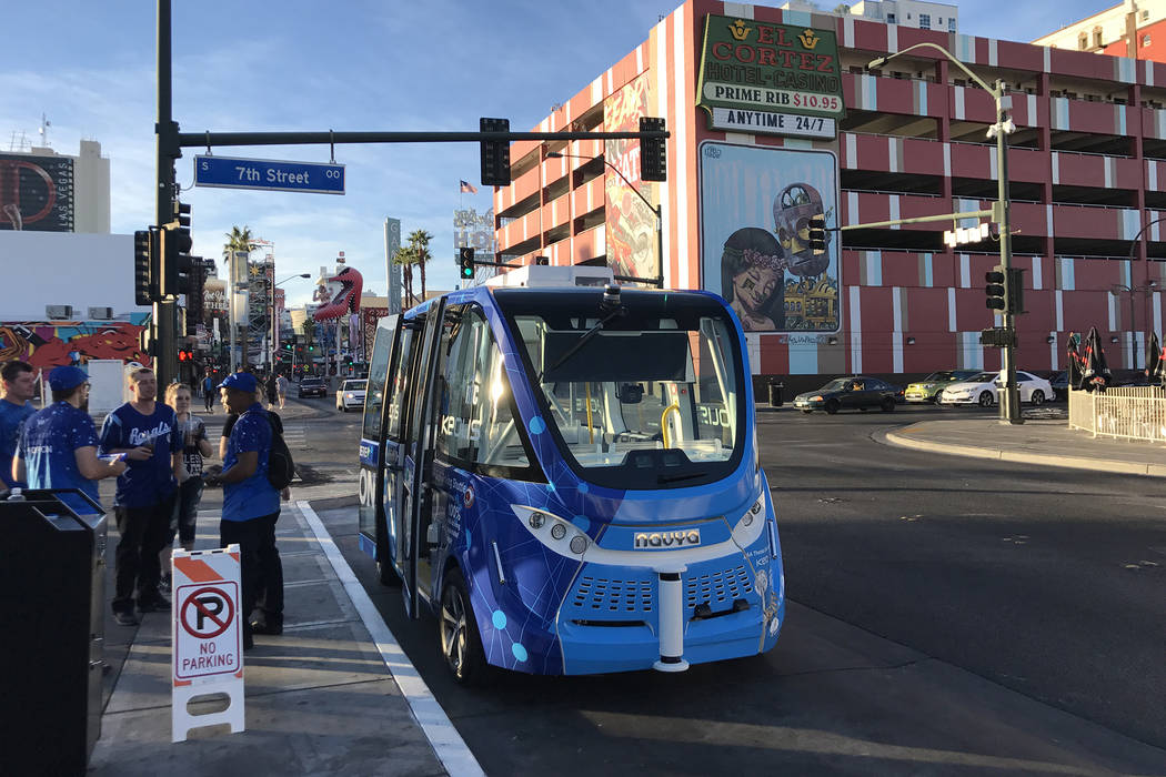 Electric shuttle bus returning to downtown Las Vegas roads | Las Vegas ...