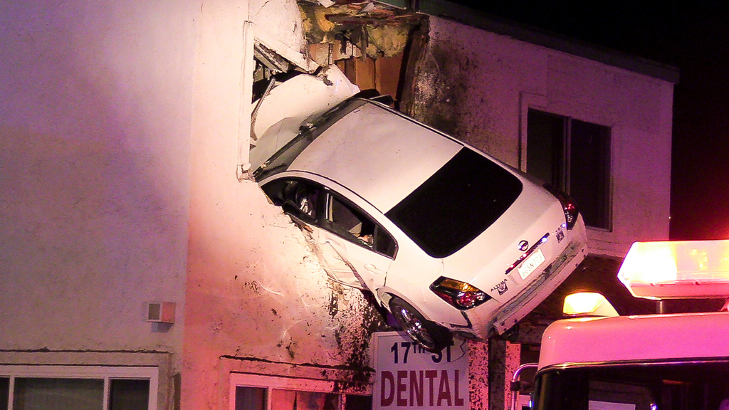 Airborne car slams into 2nd floor of California building | Nation and ...