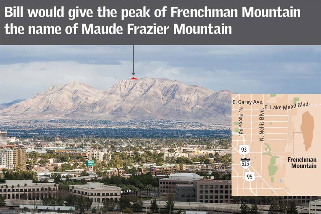 Bill would name peak of Frenchman Mountain after Maude Frazier – Las ...