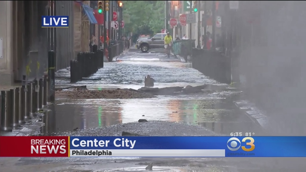 Water main break drenches part of downtown Philadelphia | Nation and ...