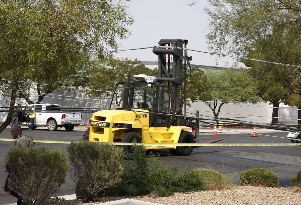 Forklift knocks down 13 power poles in south Las Vegas | Local Las ...