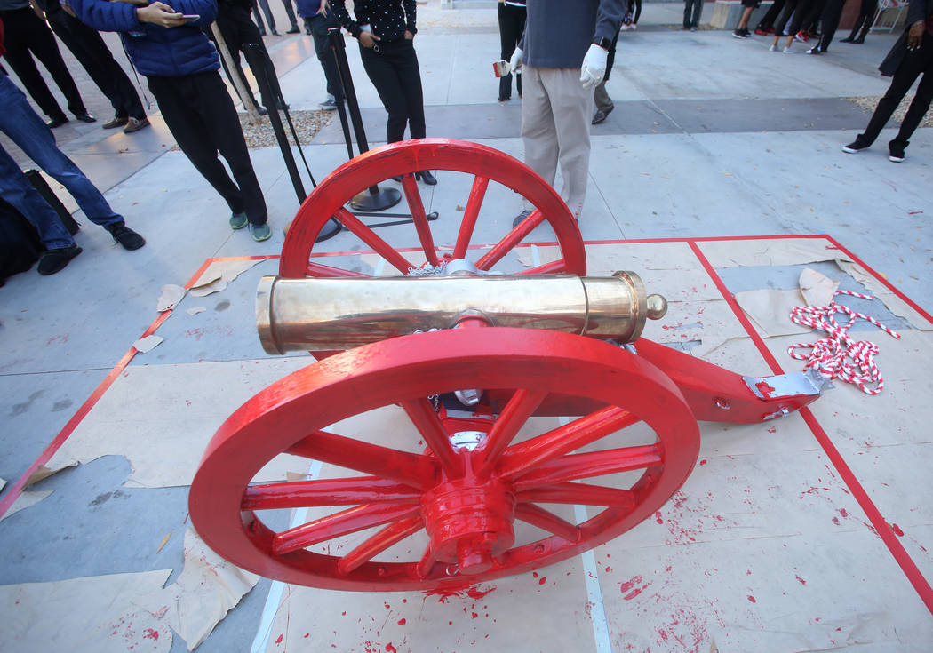 Fremont Cannon turns red as UNLV celebrates tradition | UNLV Football ...