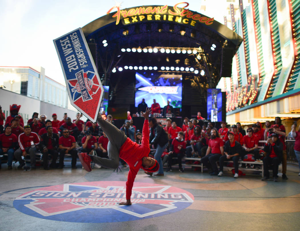 Sign spinners show off their best moves in Las Vegas — VIDEO | Downtown ...
