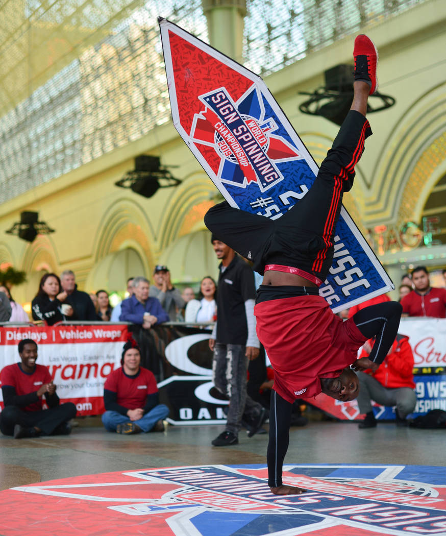 Sign spinners show off their best moves in Las Vegas — VIDEO | Downtown ...