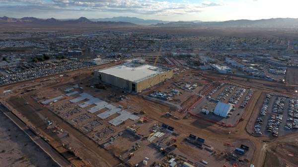 Aerial view of the Google Data Center under construction in Henderson ...