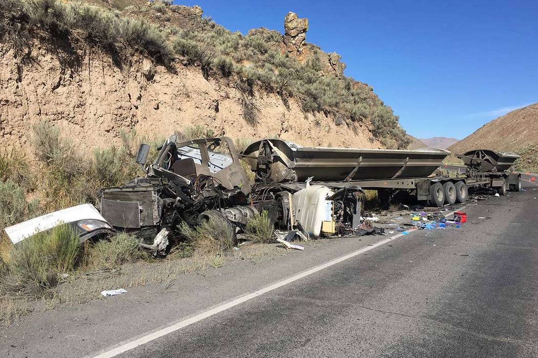 2 killed after truck crashes into bus in Northern Nevada | Traffic | Local