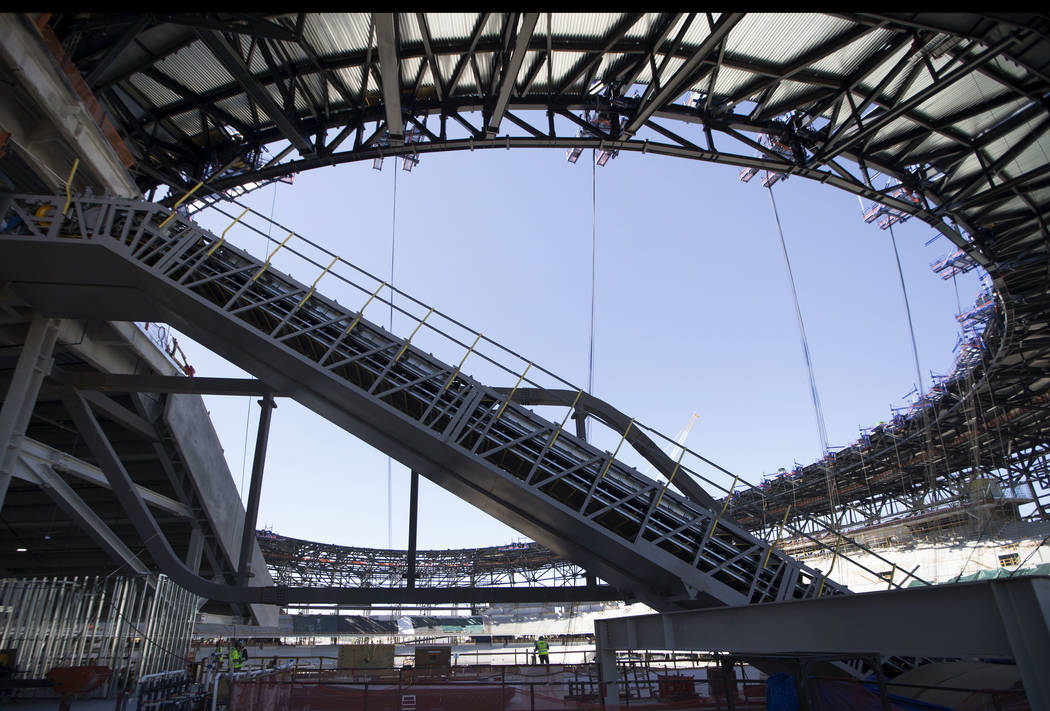 Las Vegas crews ready to raise Raiders stadium roof | VIDEO | Allegiant ...
