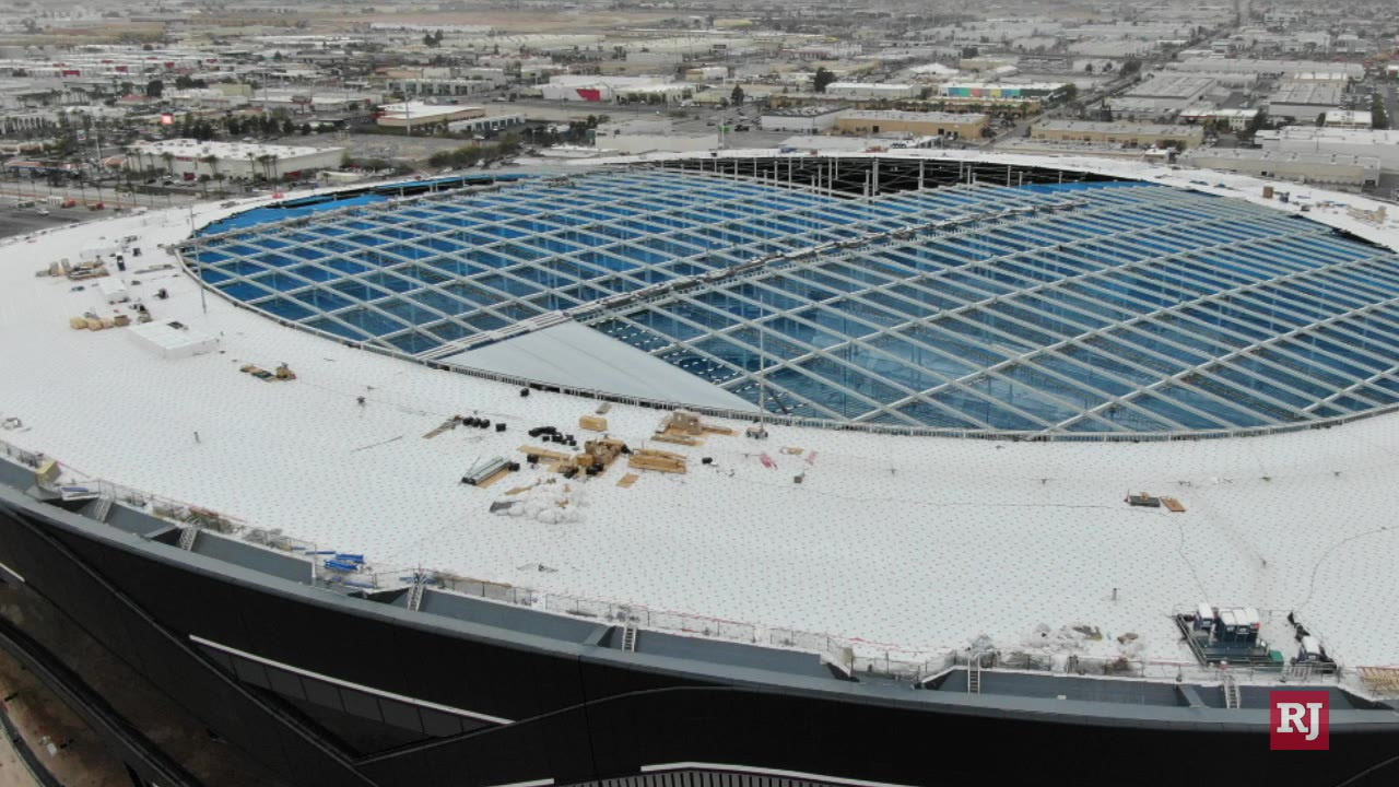 Roof panel installation begins at Allegiant Stadium | Allegiant Stadium ...