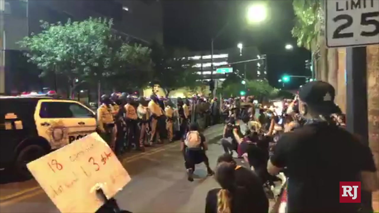 Black Lives Matter protest turns violent in downtown Las Vegas | Local ...