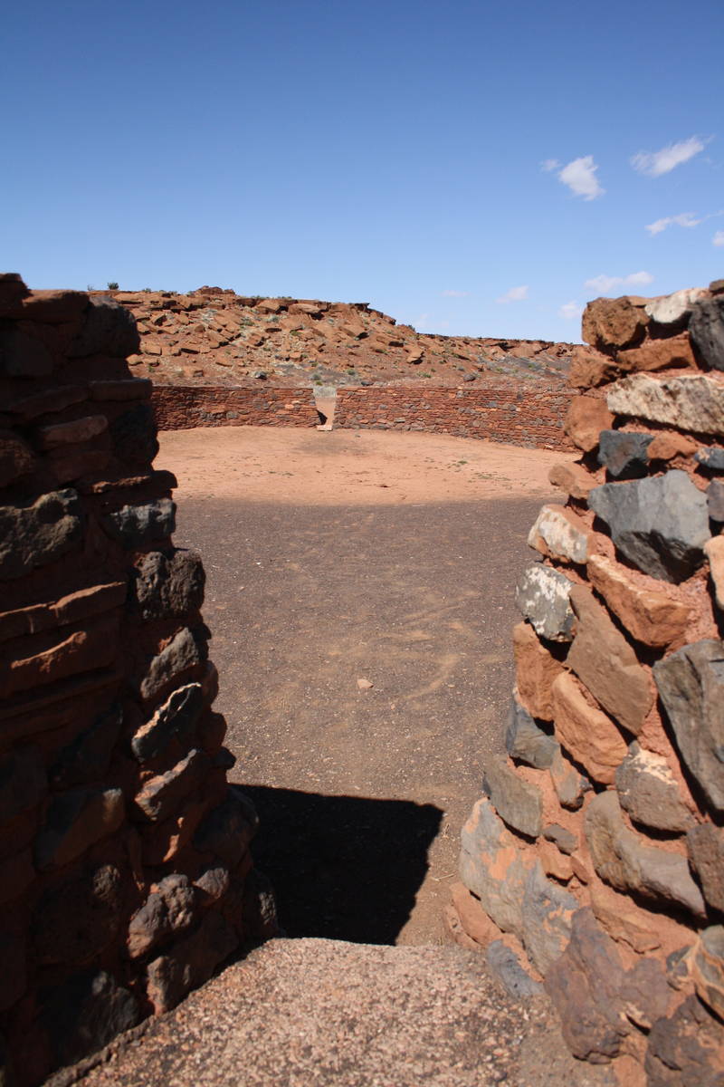 The ceremonial ball court at Wupatki National Monument in Arizona is ...