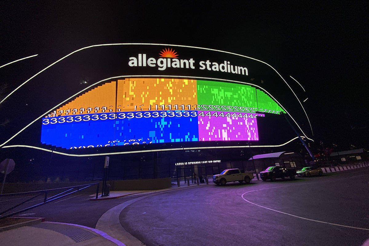 Allegiant Stadium video screen lights up | Allegiant Stadium | Business