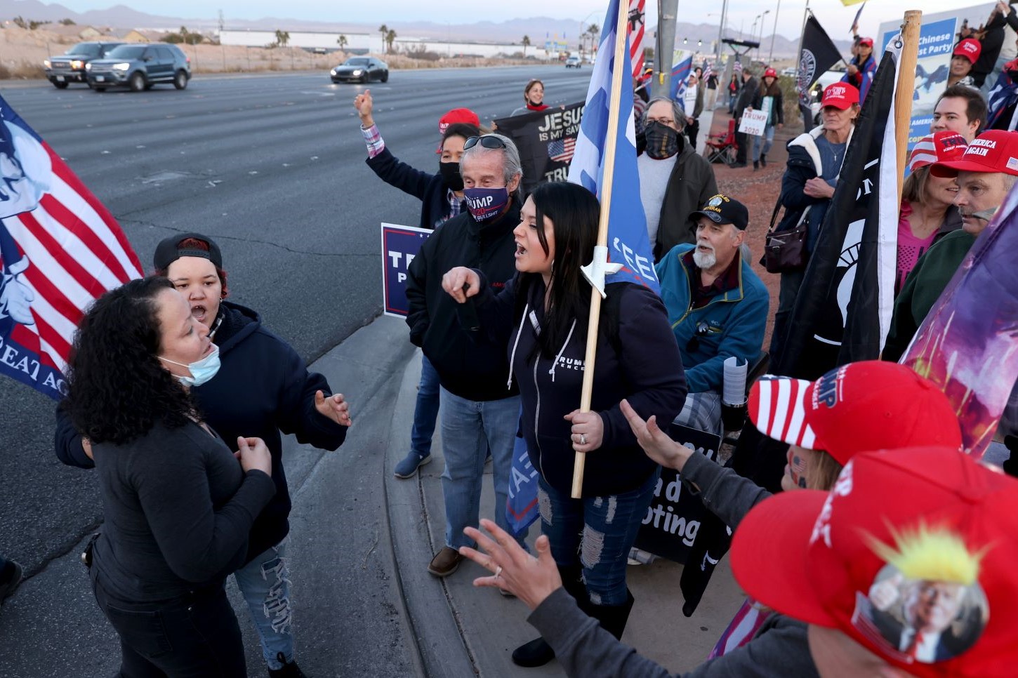 Trump supporters rally peacefully outside US courthouse in Las Vegas ...