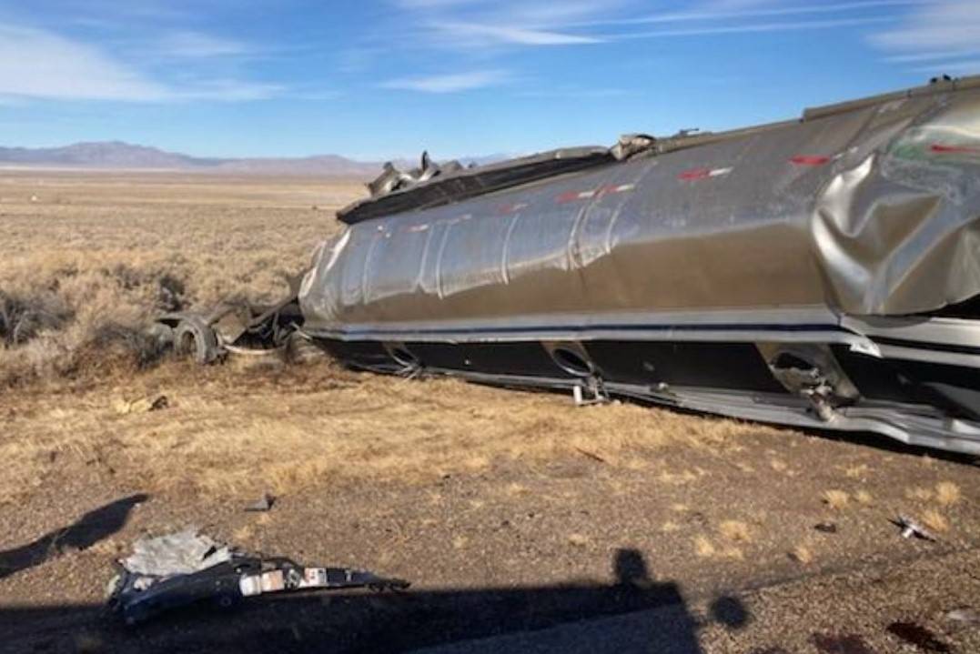 Nevada semitrailer crash leaves 1 dead, massive fuel spill | Local Nevada | Local
