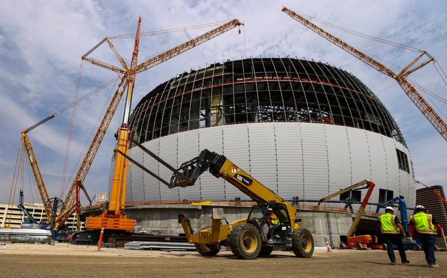 MSG Sphere frame in place, work continues | Las Vegas Review-Journal