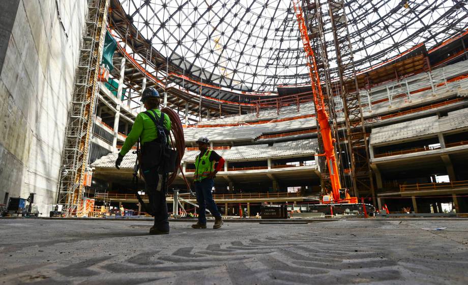 MSG Sphere frame in place, work continues | Las Vegas Review-Journal