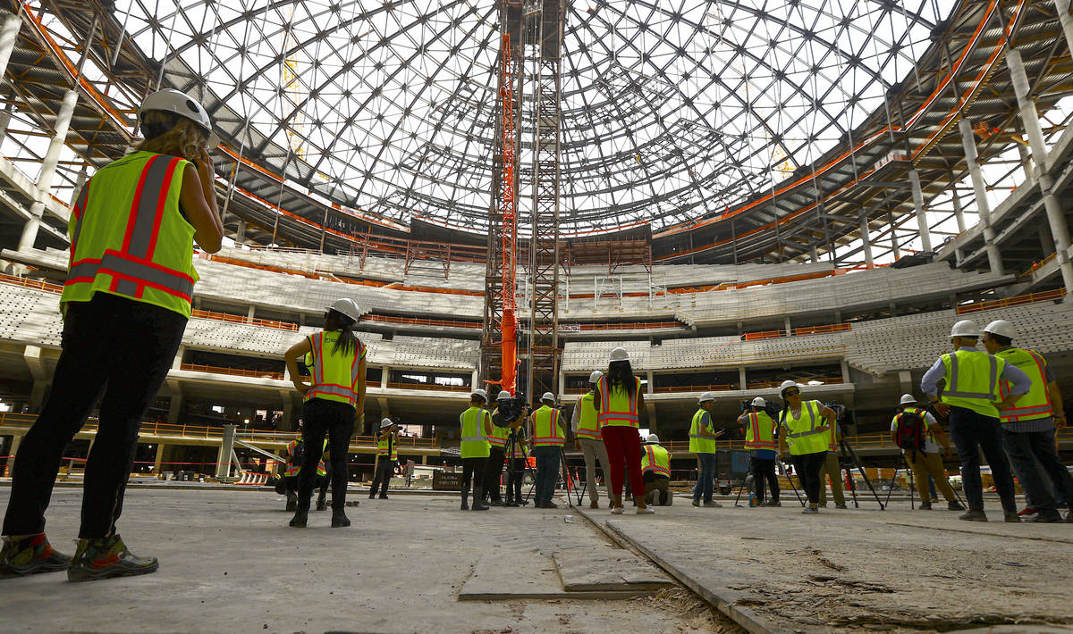 MSG Sphere frame in place, work continues | Las Vegas Review-Journal
