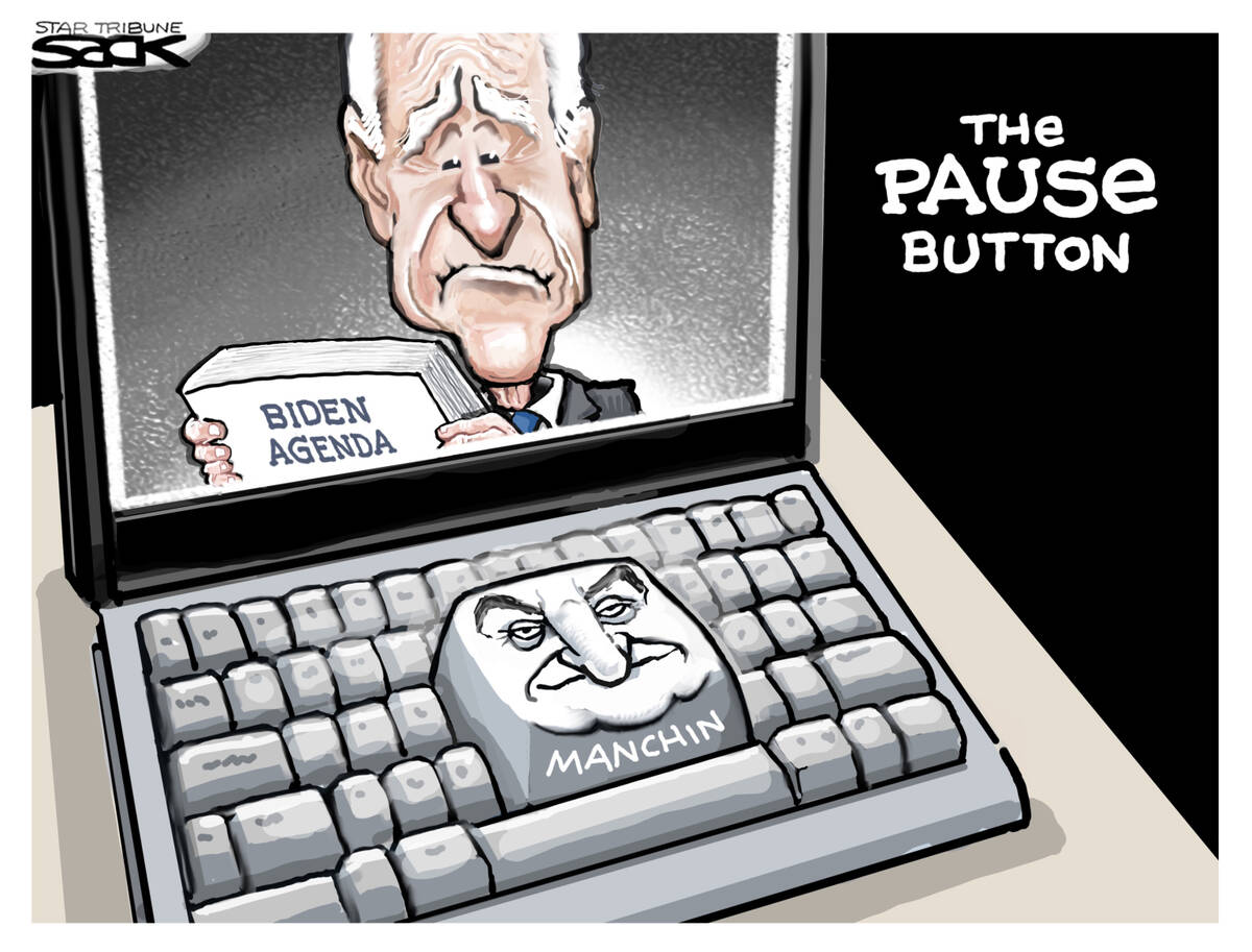 Joe Manchin hits the pause button | CARTOONS | Drawing Board | Opinion
