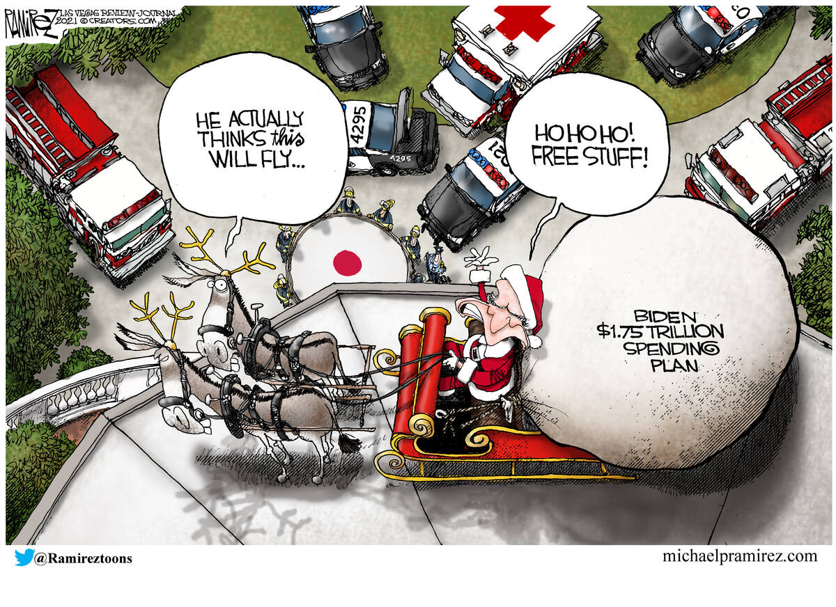 Santa Biden delivers his spending plan | CARTOON | Michael Ramirez ...