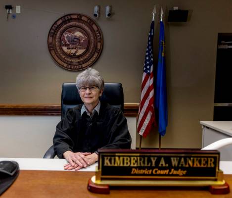 Nye County District Judge Kim Wanker in her courtroom at the Gerald ...