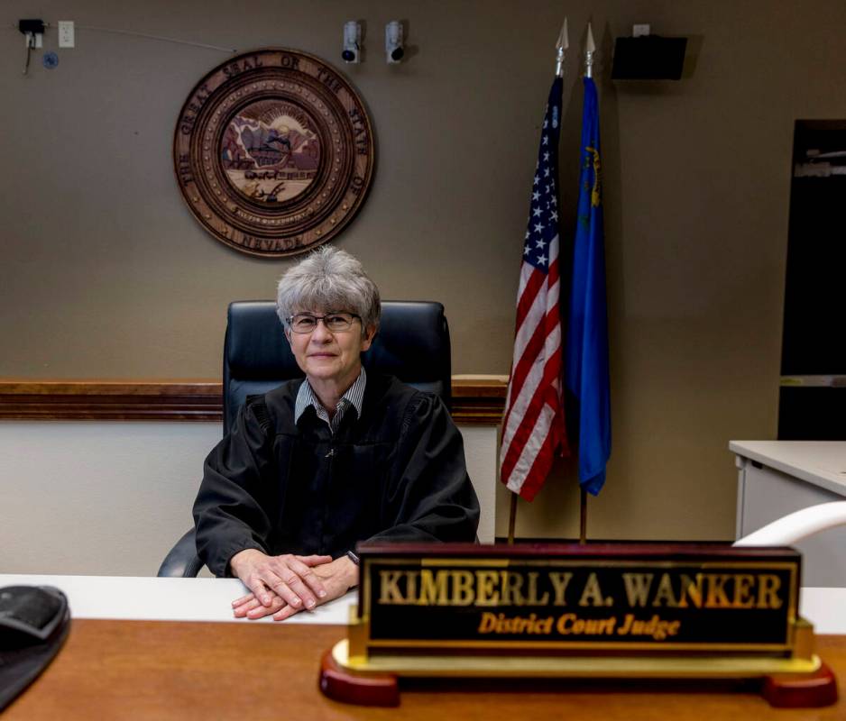 Nye County District Judge Kim Wanker in her courtroom at the Gerald ...