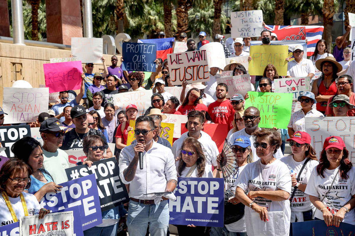 AAPI community holds rally to protest anti-Asian hate | Local Las Vegas ...