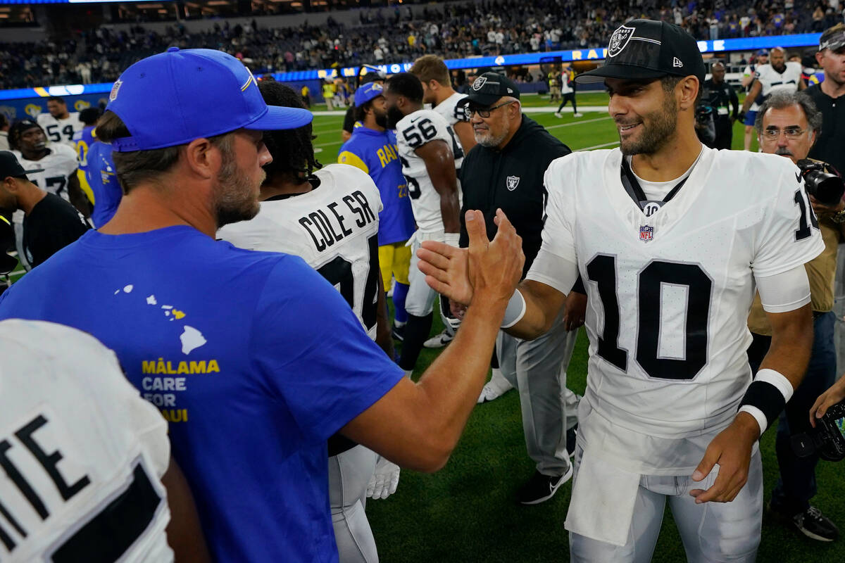 Raiders, Jimmy Garoppolo play well in win over Rams in Los Angeles ...