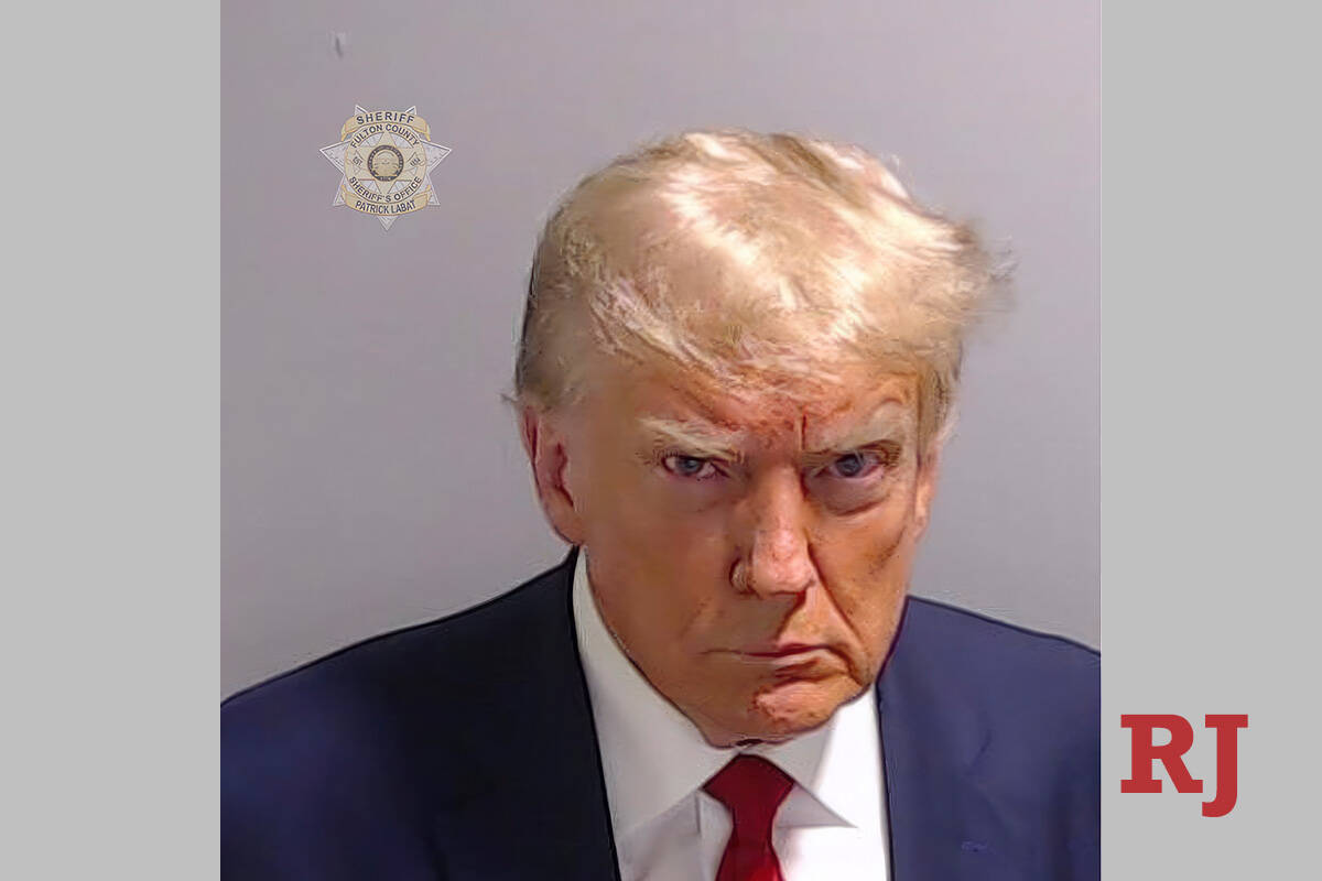 Donald Trump’s mugshot taken after surrendering at a Georgia jail ...
