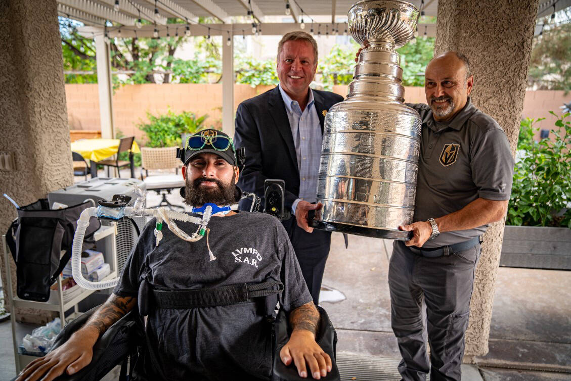 Stanley Cup visits paralyzed Metro officer Shay Mikalonis | Local Las ...